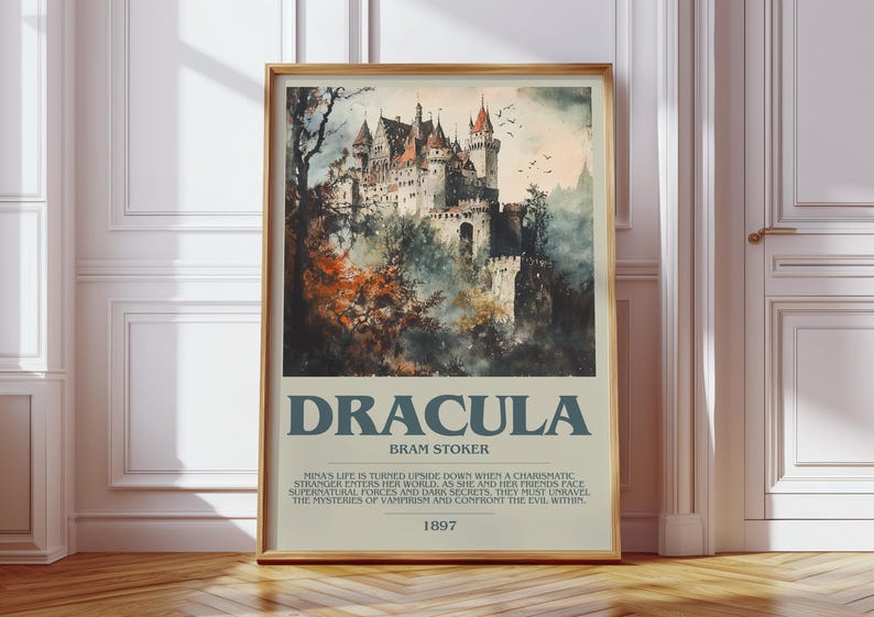Dracula by Bram Stoker | Book Poster | Literary Art Gift for Book Lover ...