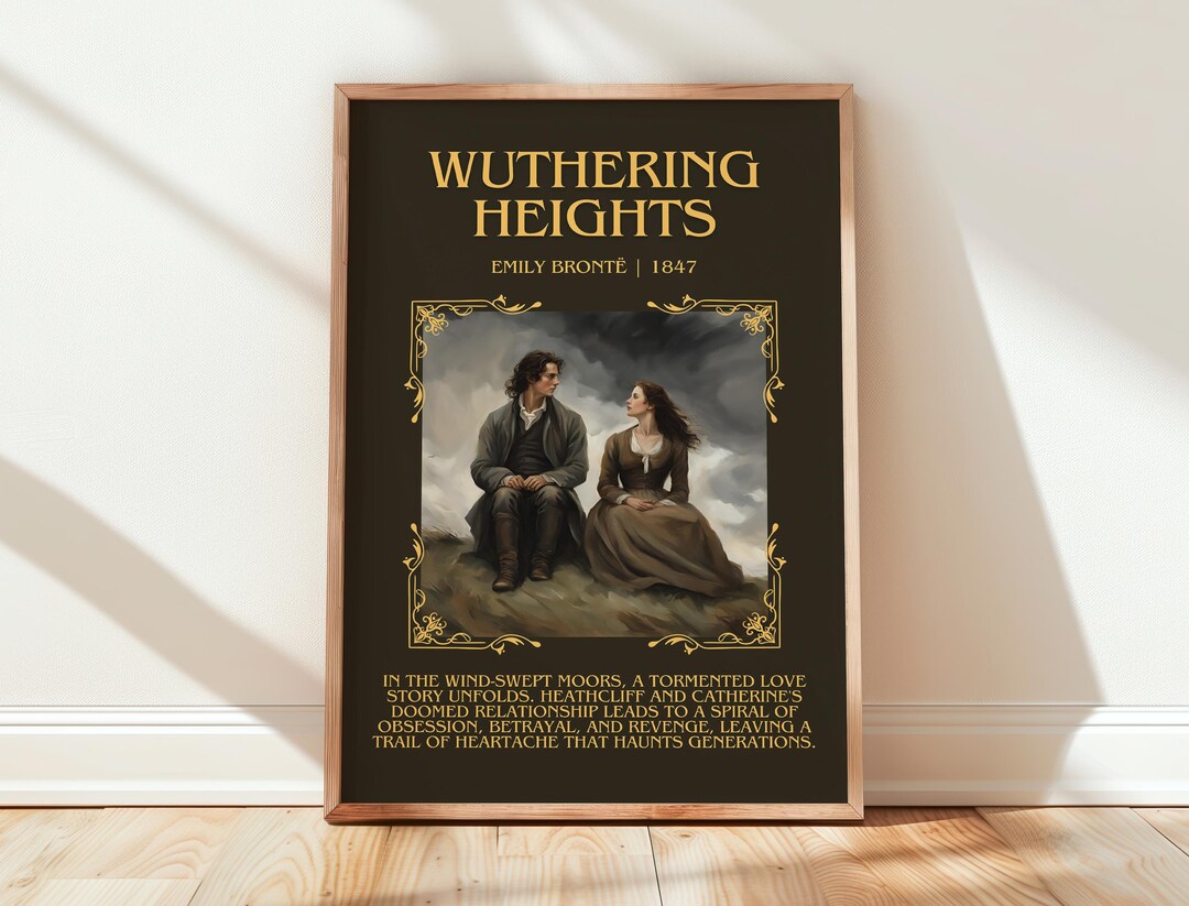 Wuthering Heights by Charlotte Brontë Book Poster, Gothic Literary Wall ...