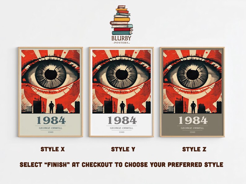 1984 by George Orwell | Book Poster | Literary Art Gift for Book Lover ...