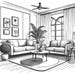 14 Interior Design Coloring Pages- Living Rooms - Etsy
