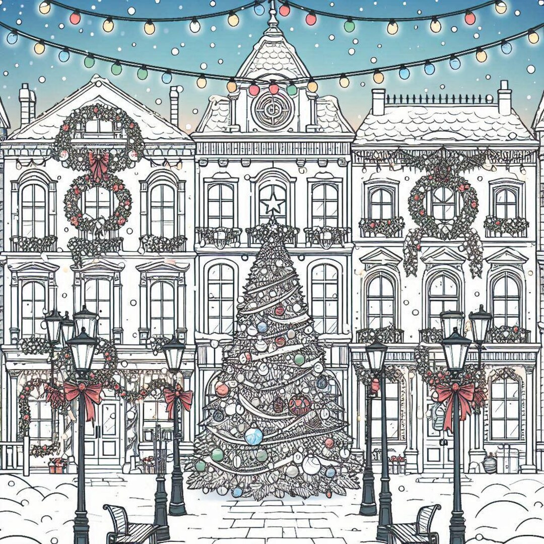 Christmas Digital Coloring Pages - Etsy