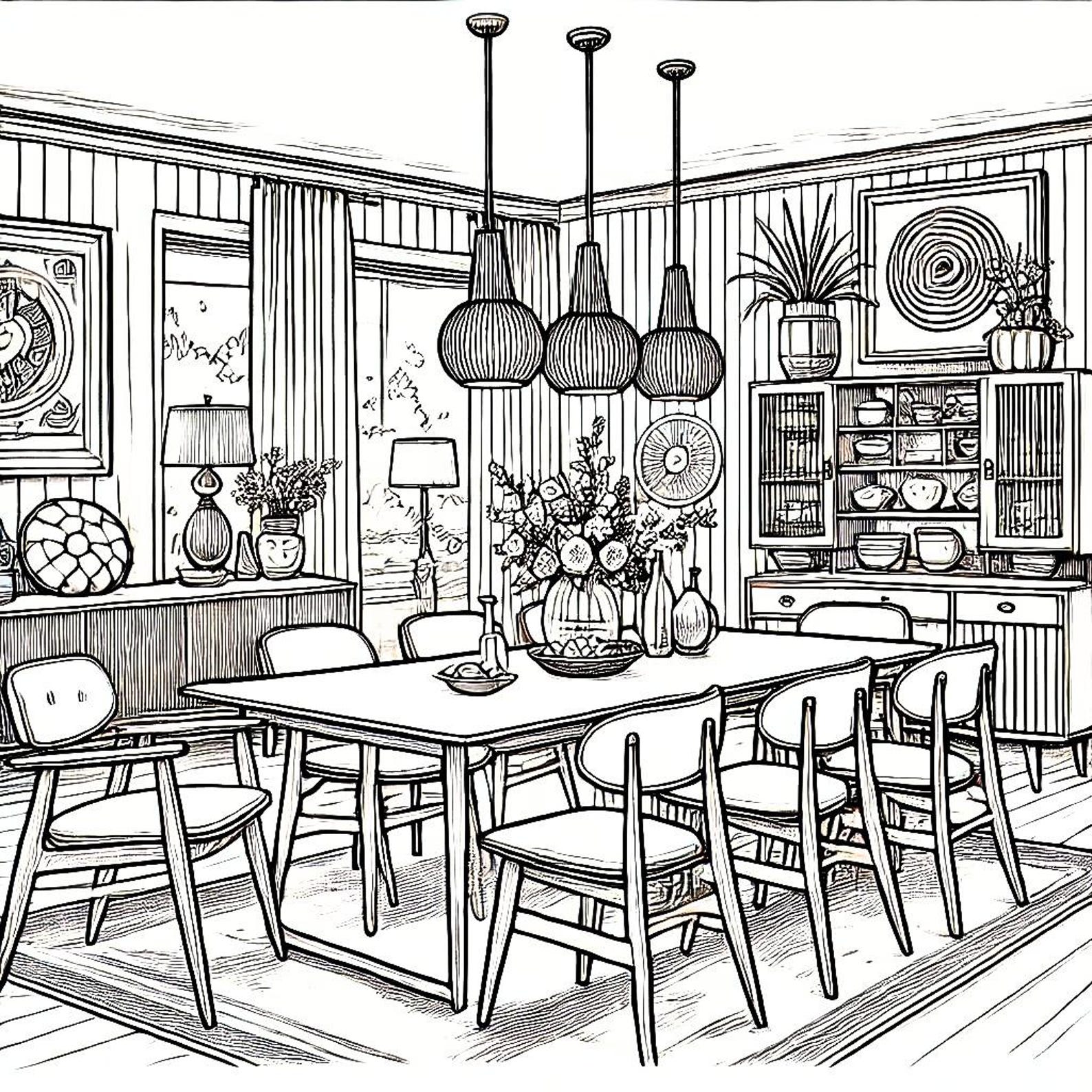 Creative Bundle! 30+ Interior Design Coloring Pages- Full House - Etsy