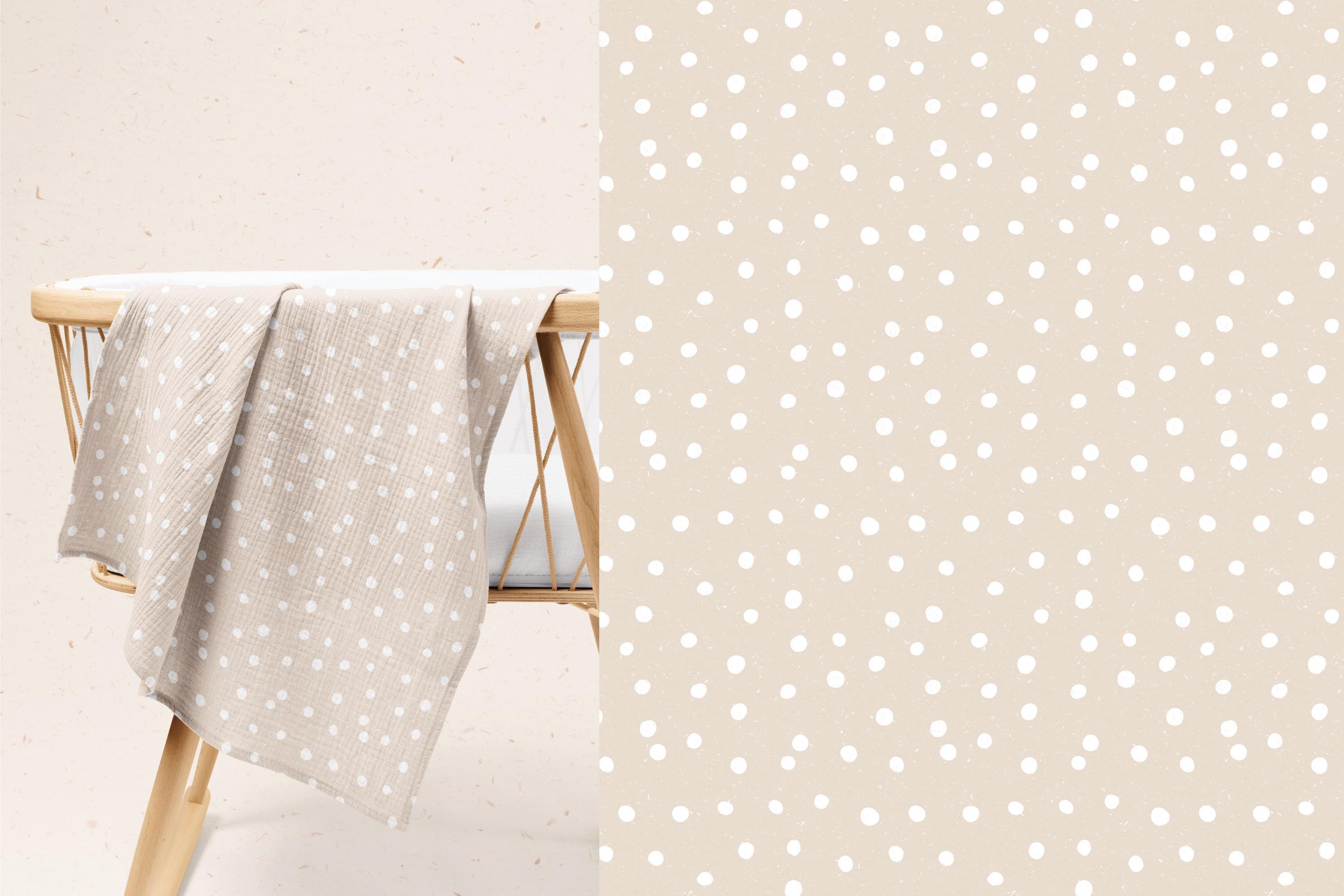 Minimalist Polka Dot Seamless Pattern – Soft Beige and White Digital ...