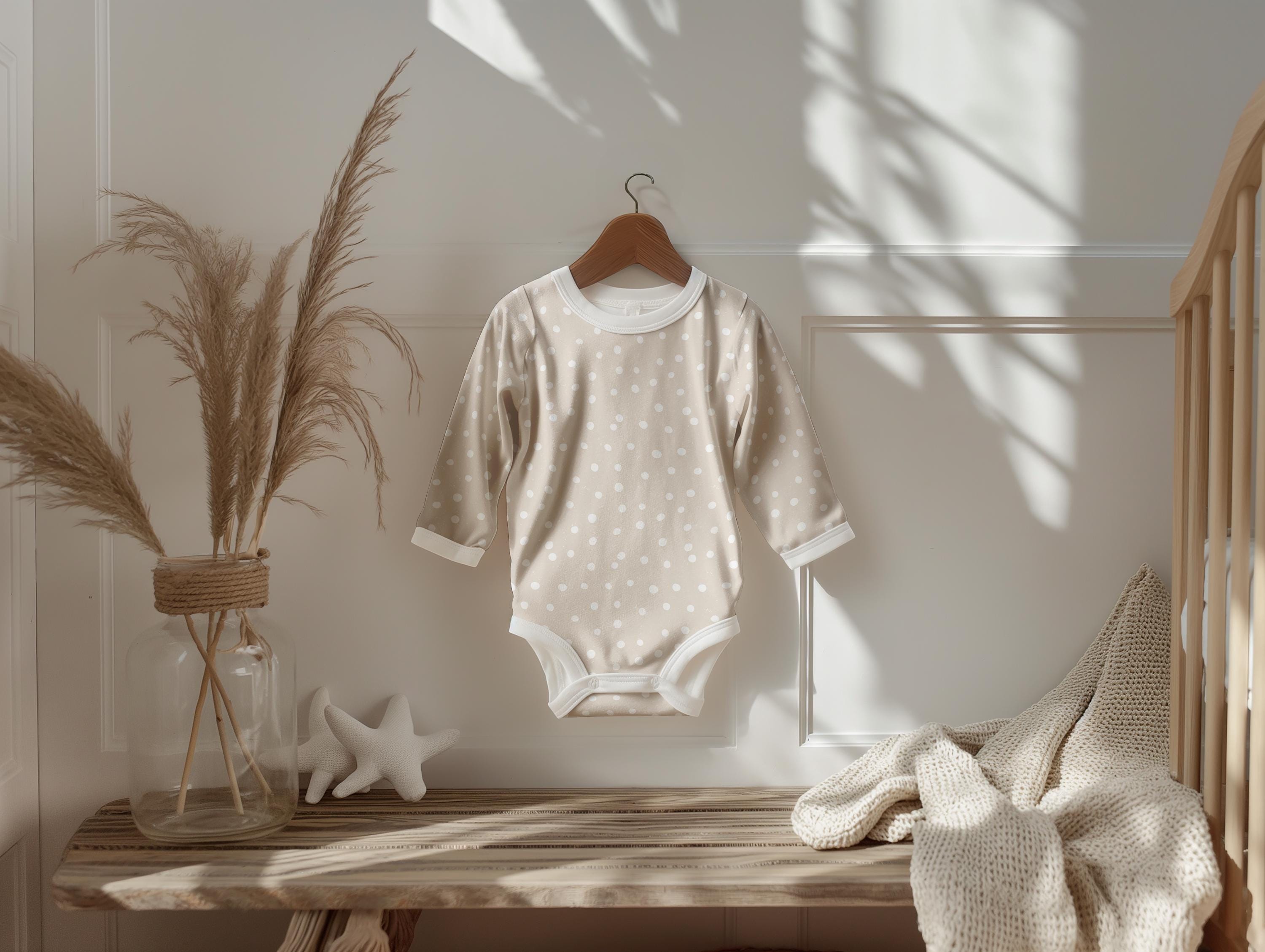 Minimalist Polka Dot Seamless Pattern – Soft Beige and White Digital ...