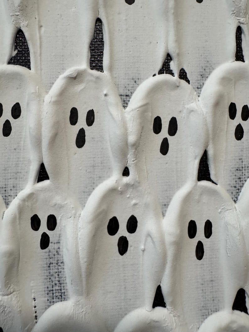 Original Halloween Ghost Painting: Textured Acrylic Gothic Art ...