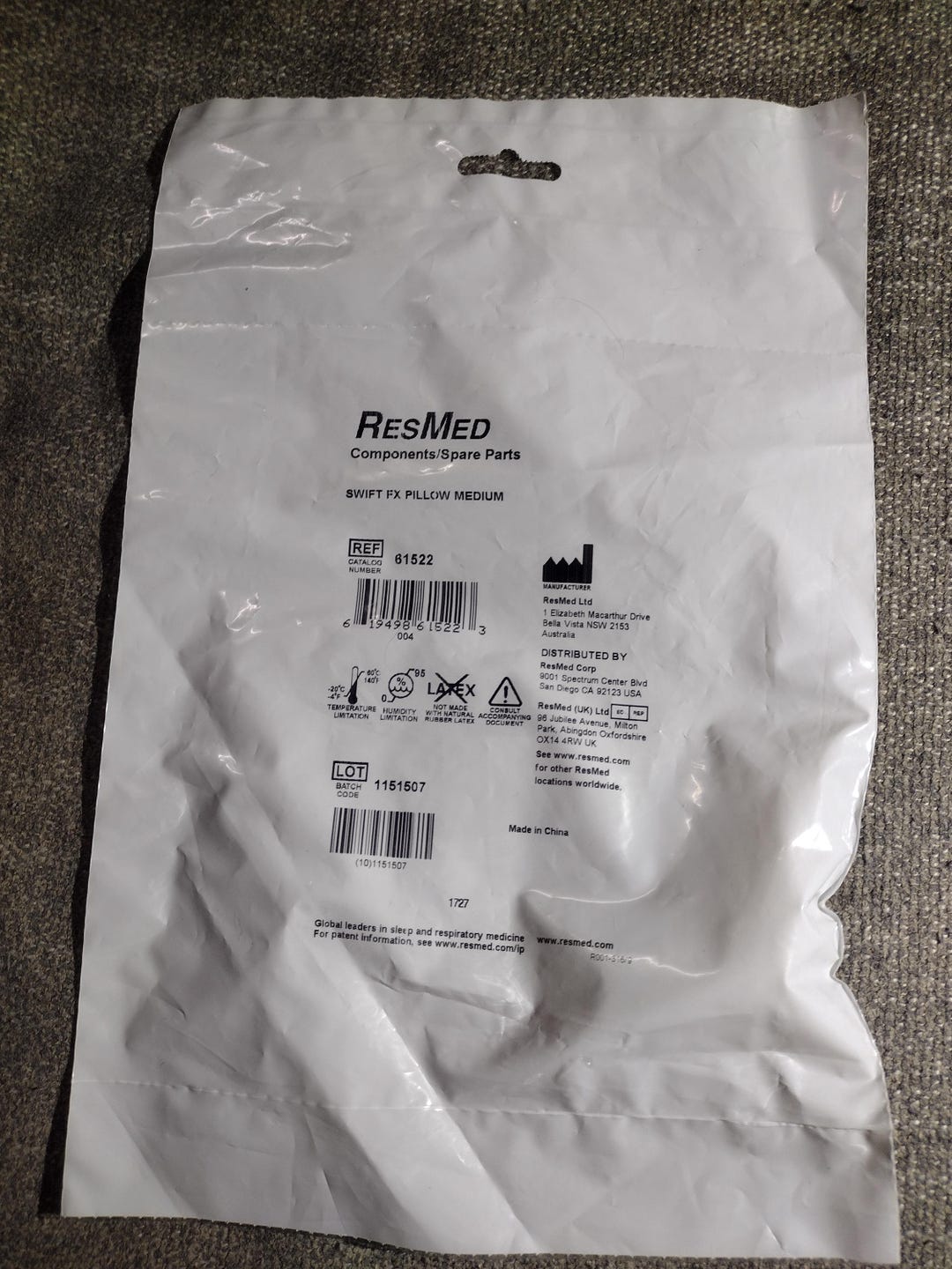 MED - Ref 61522- Resmed - SWIFT FX Pillow Medium - Etsy