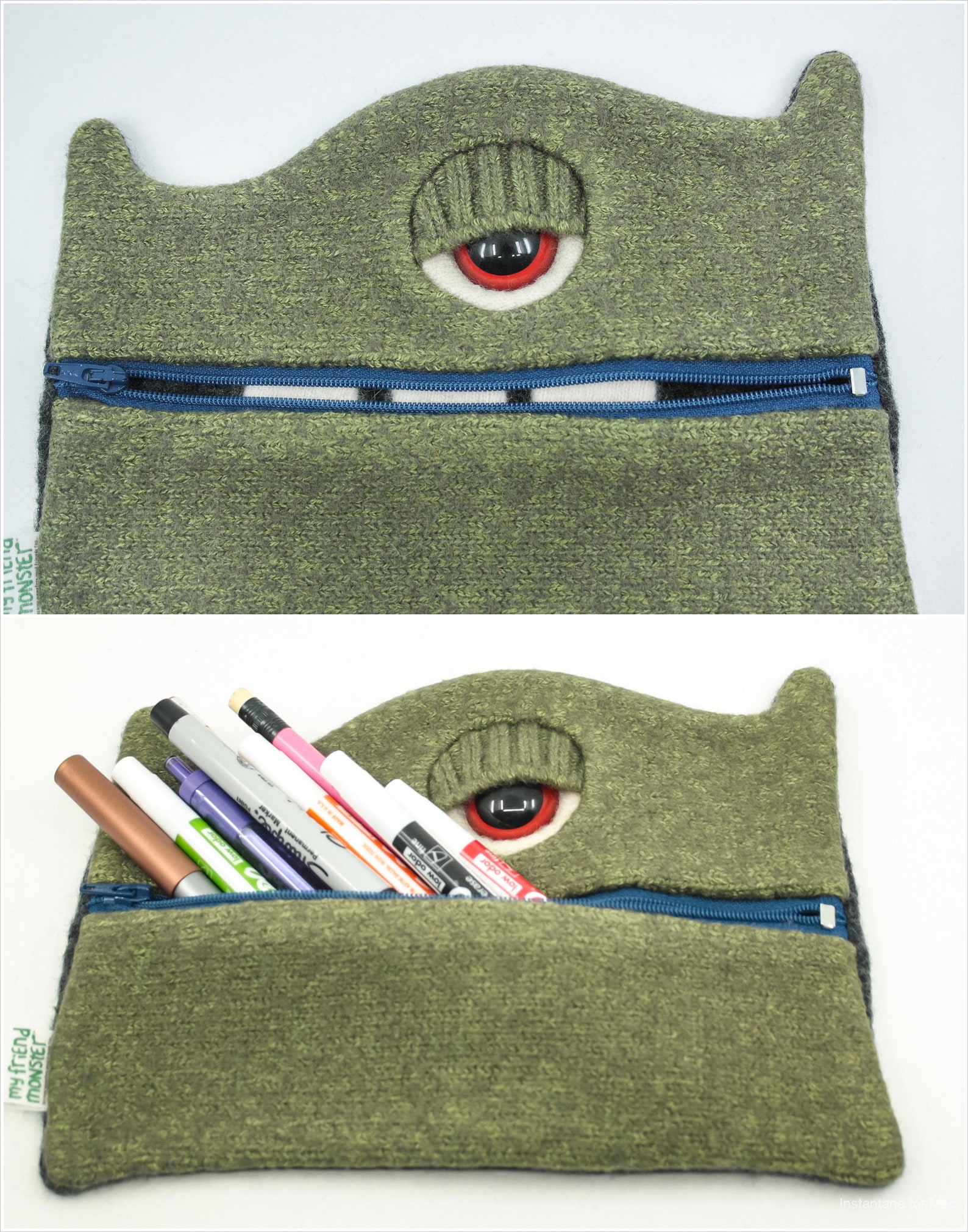 My Friend Monster pencil case zip wallet school supplies | Etsy