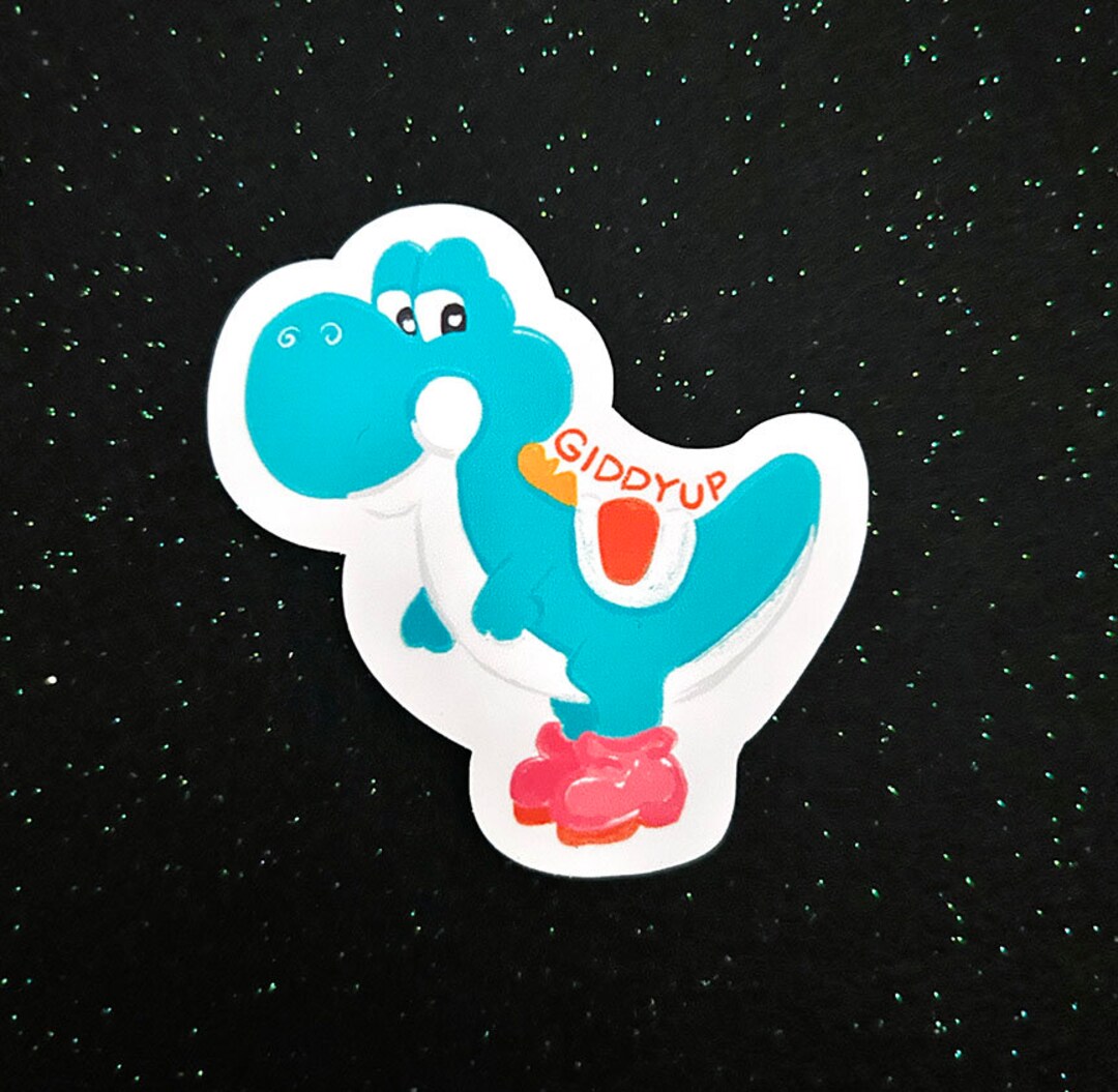 Hand Drawn Yoshi Inspired Sticker - Etsy