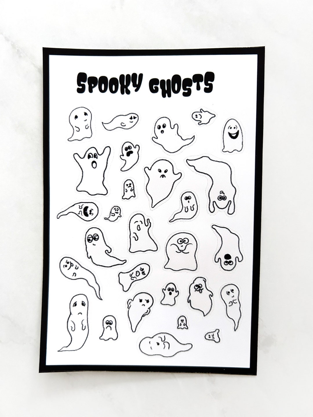 Spooky Ghost Sticker Sheet - Etsy