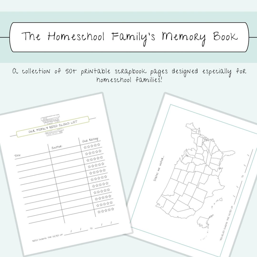 The Homeschool Family's Memory Book, Printable Memory Book, Homeschool ...