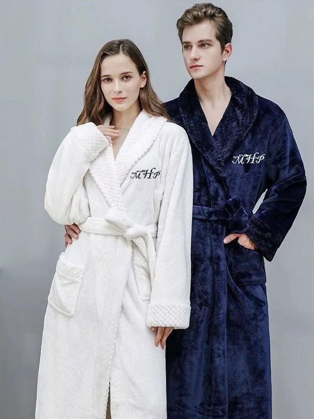 Personalized Embroidered Plush Spa Robe, Custom Microfleece Bathrobe ...