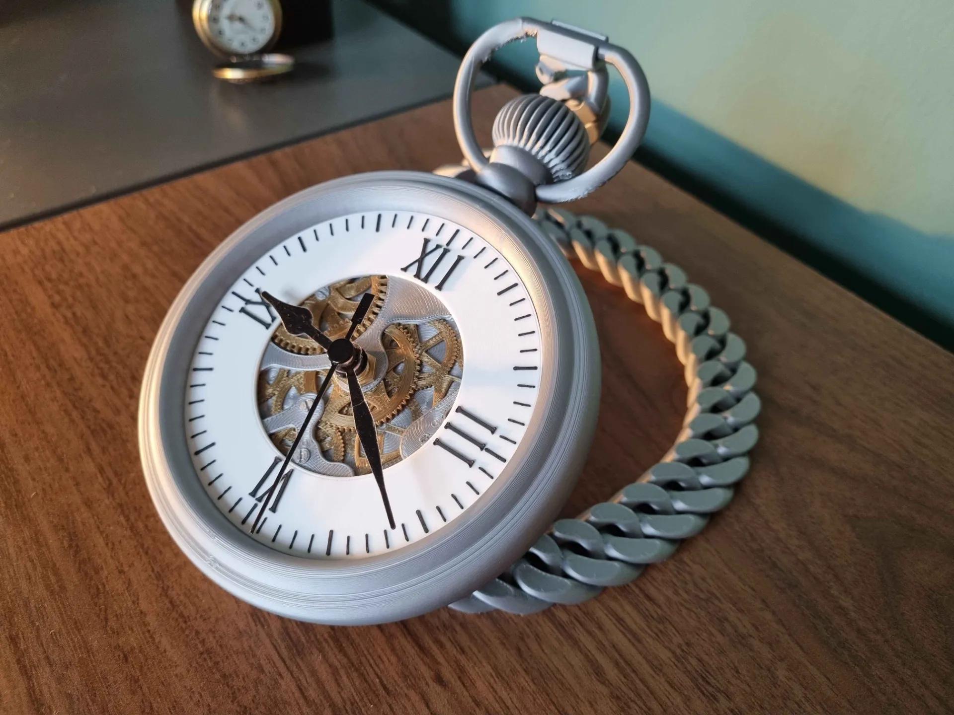 Giant Steampunk Pocket Watch, Vintage Decor, Exposed Gears, Retro Style ...