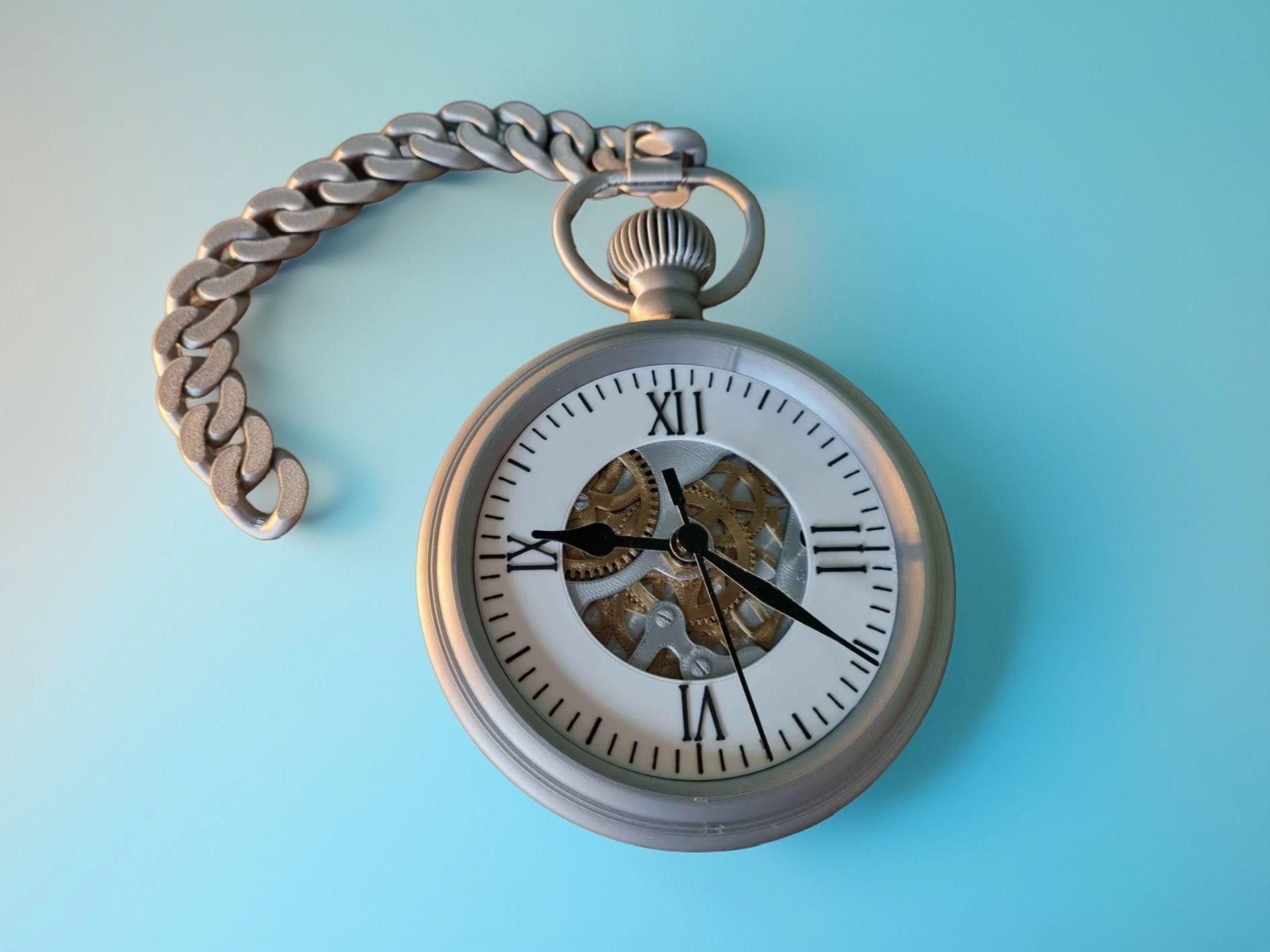 Giant Steampunk Pocket Watch, Vintage Decor, Exposed Gears, Retro Style ...
