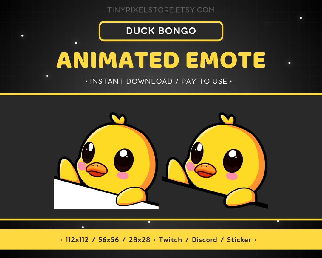 ANIMATED Duck Bongo Cat Twitch Emote - Cute Duck, Animal, Kawaii ...