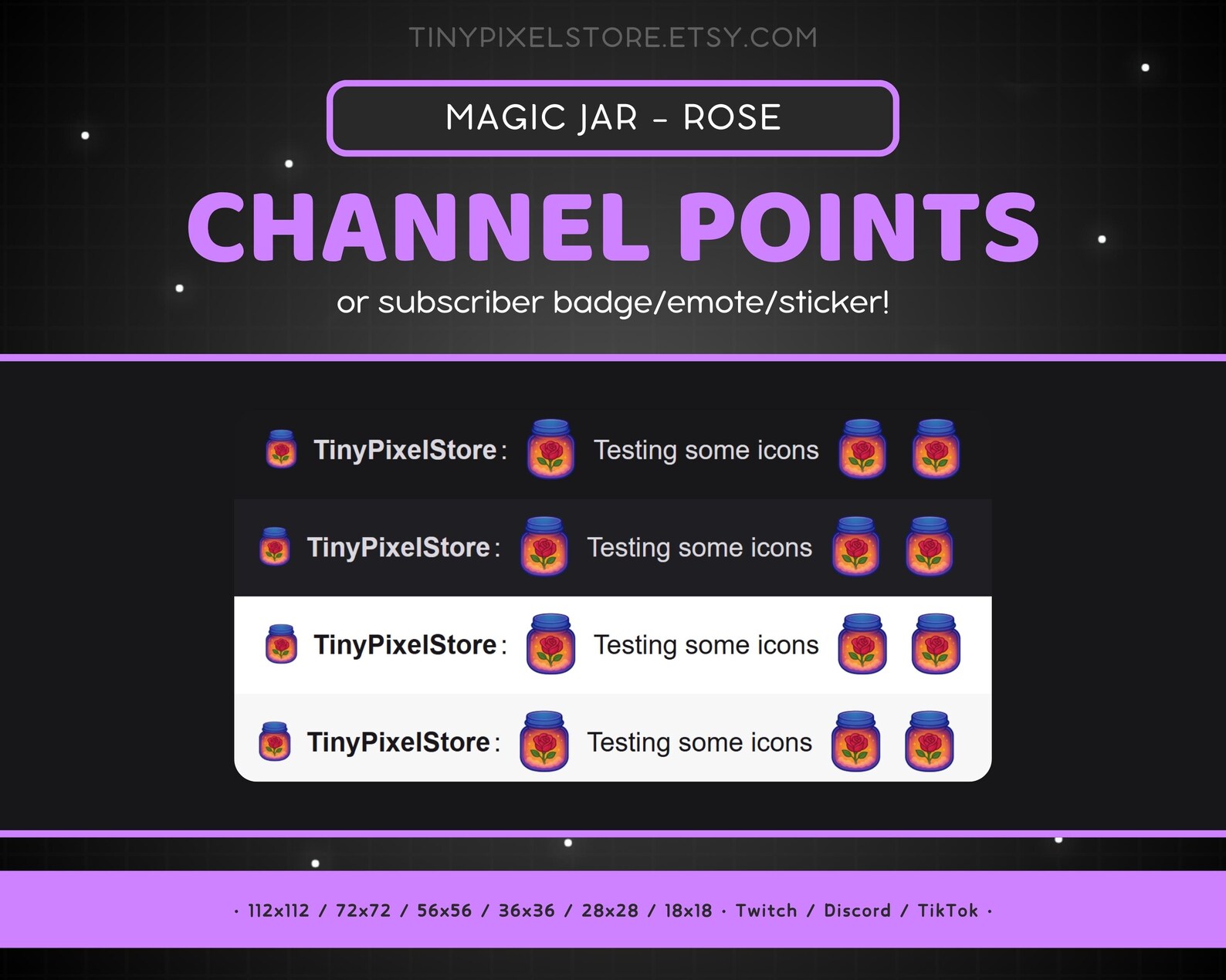 Rose Twitch Channel Point Icon - Sub Badge, Emote, Magical Jar Discord ...
