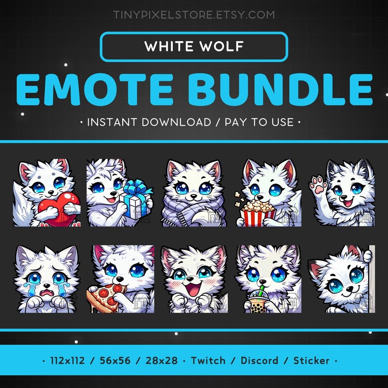 Arctic Fox Twitch Emotes - Etsy