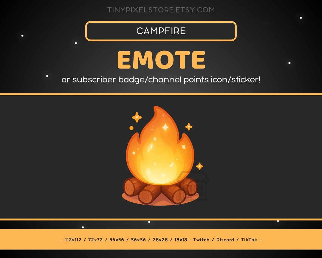 Camp Fire Twitch Channel Point Icon, Sub Badge, Emote - Emoji, Sticker ...