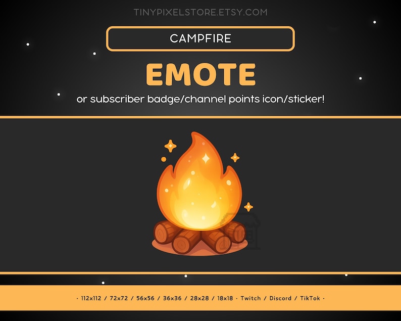 Camp Fire Twitch Channel Point Icon, Sub Badge, Emote - Emoji, Sticker ...