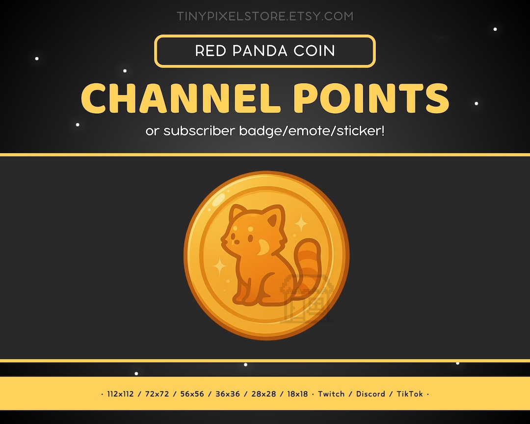 Red Panda Golden Coin Twitch Channel Point Icon, Sub Badge, Emote ...