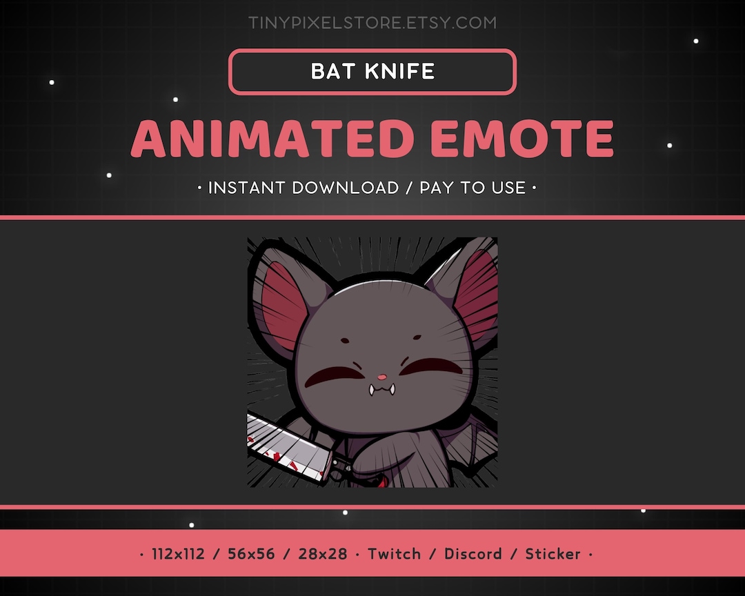 Animated Bat Knife Twitch Emote – Horror Gaming, Discord Emoji (digital ...