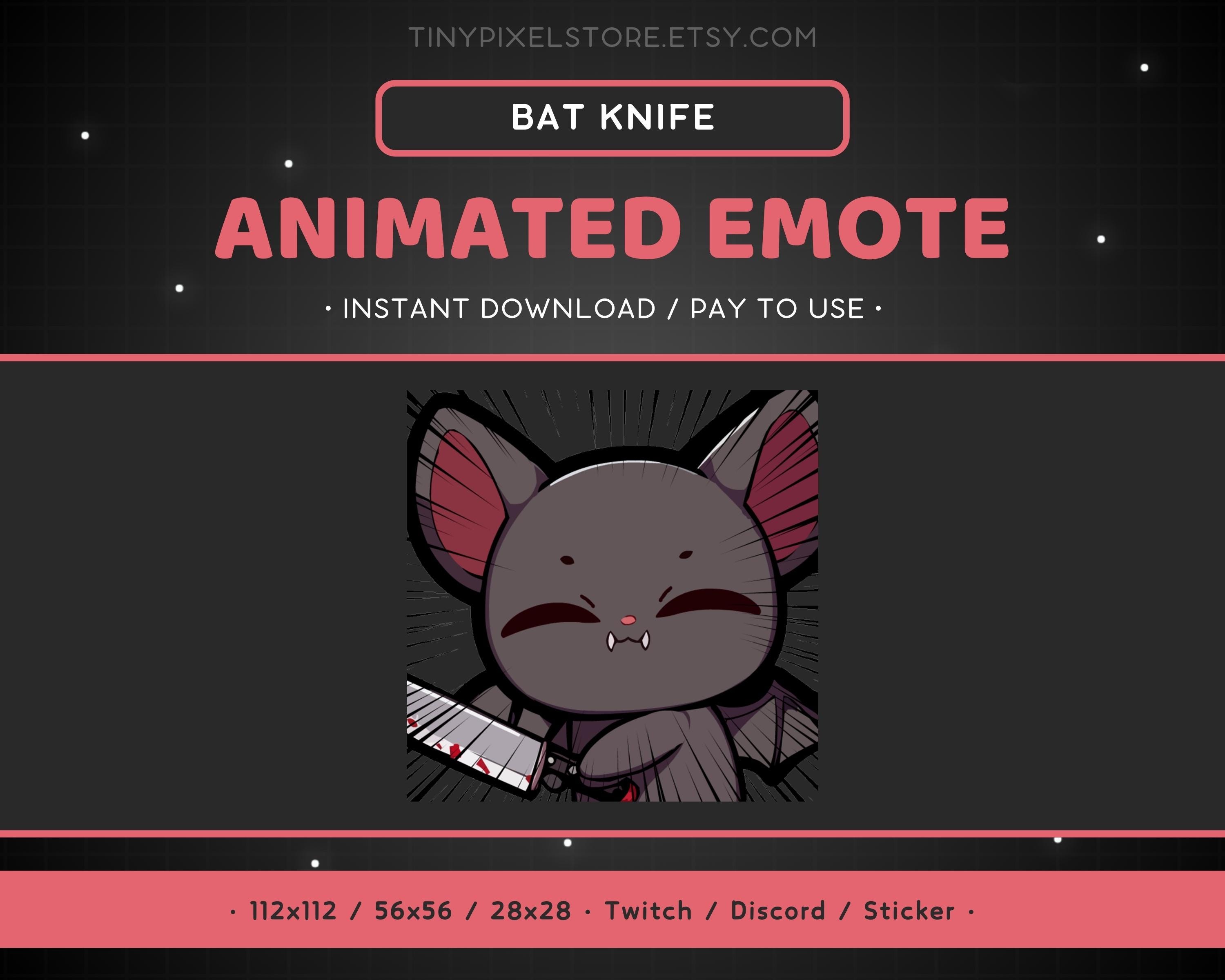 Animated Bat Knife Twitch Emote – Horror Gaming, Discord Emoji (digital ...
