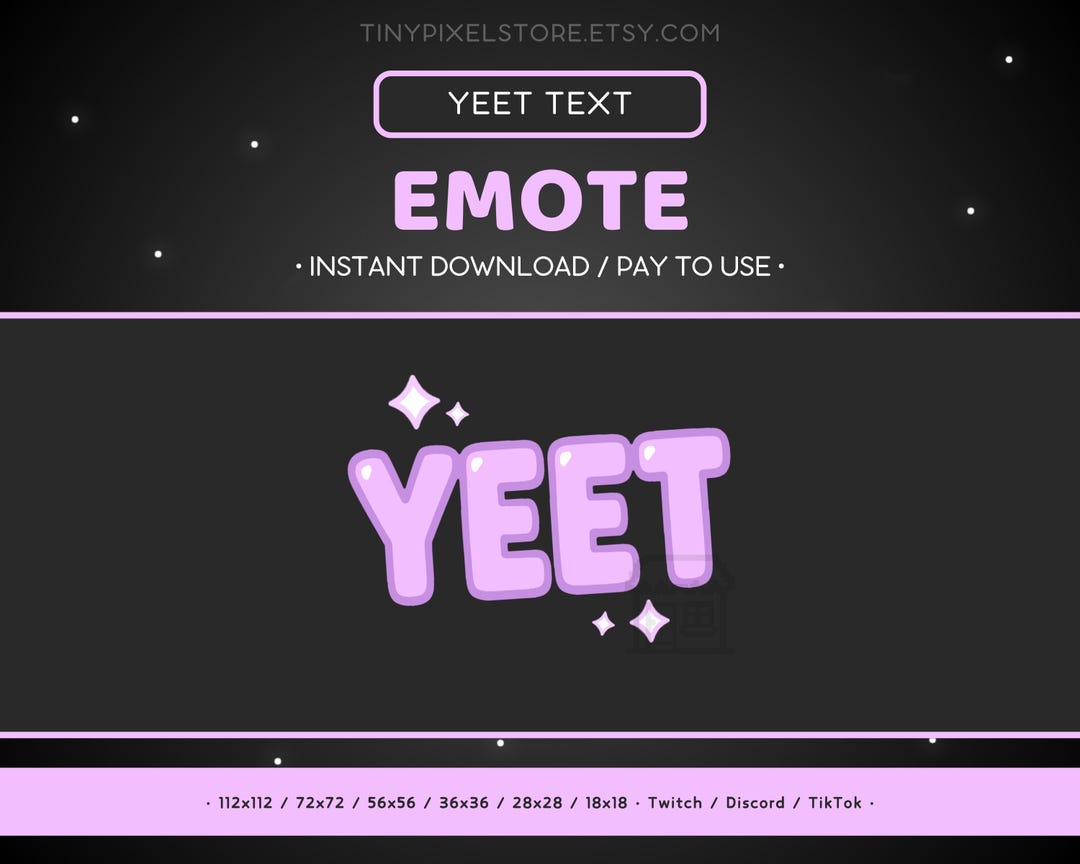 YEET Twitch Emote Reaction Text - Purple Pastel Text Discord Emote ...