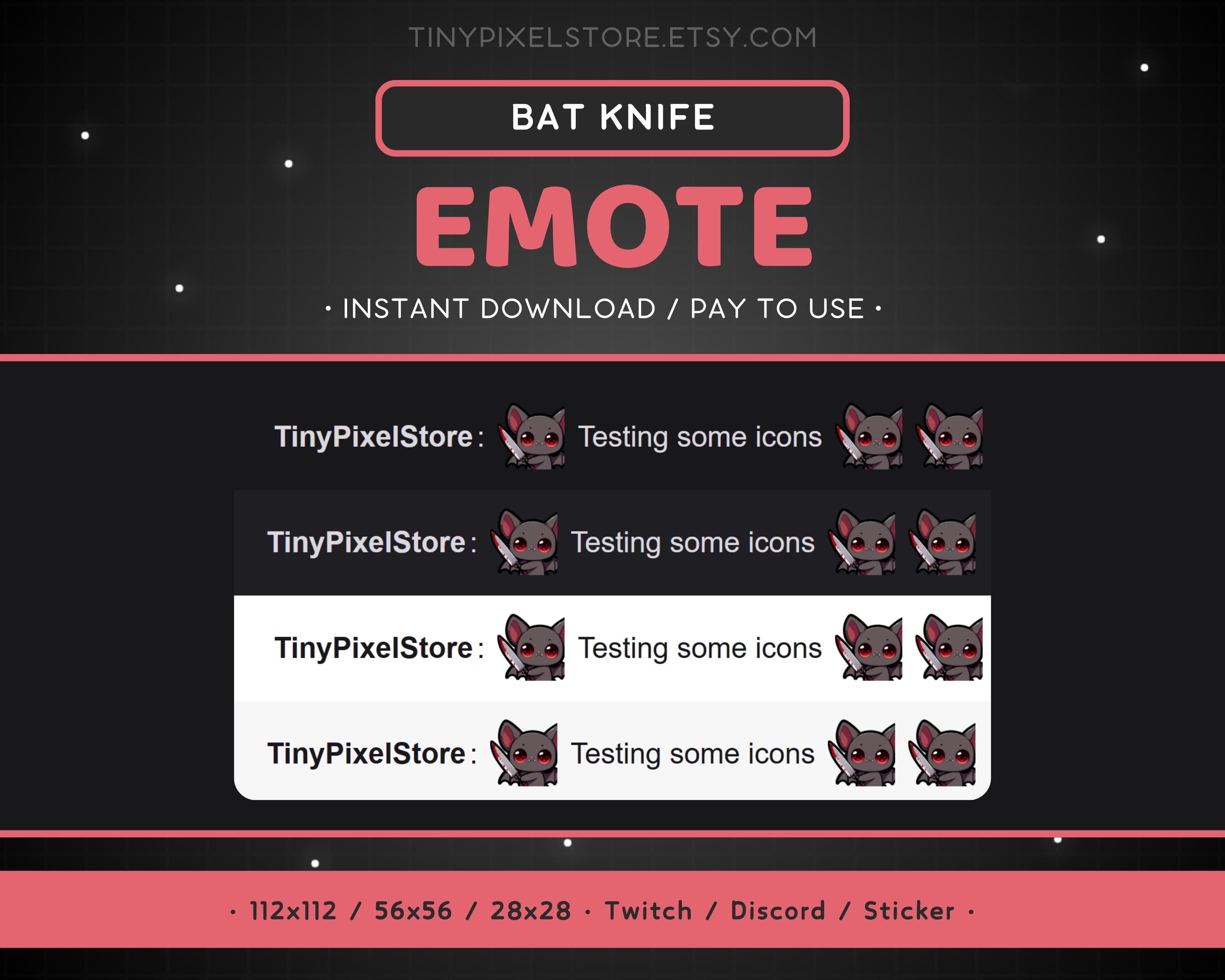 Bat Knife Emote - Discord Emote, Streaming Assets, Gaming Sticker ...