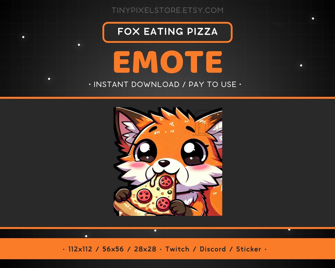 Fox Eating Pizza Emote – Funny Animal Twitch/discord (digital Download ...