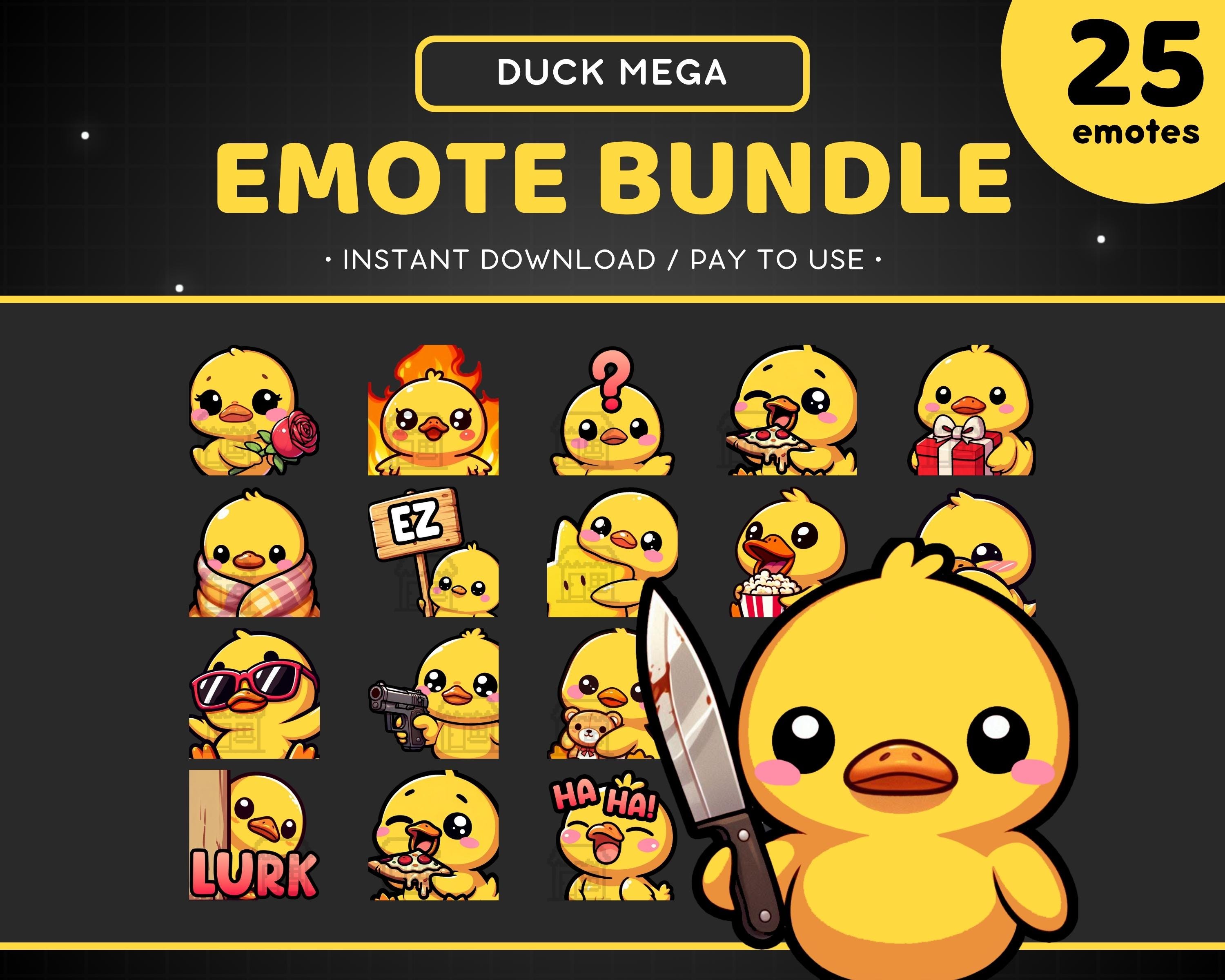 Duck Twitch Emote Mega Bundle 25x - Duck Pack Discord Emote, Cute ...