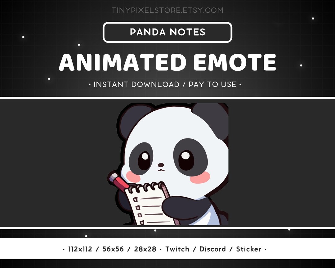 ANIMATED Panda Twitch Emote - Panda Notes Discord Emoji, Funny ...
