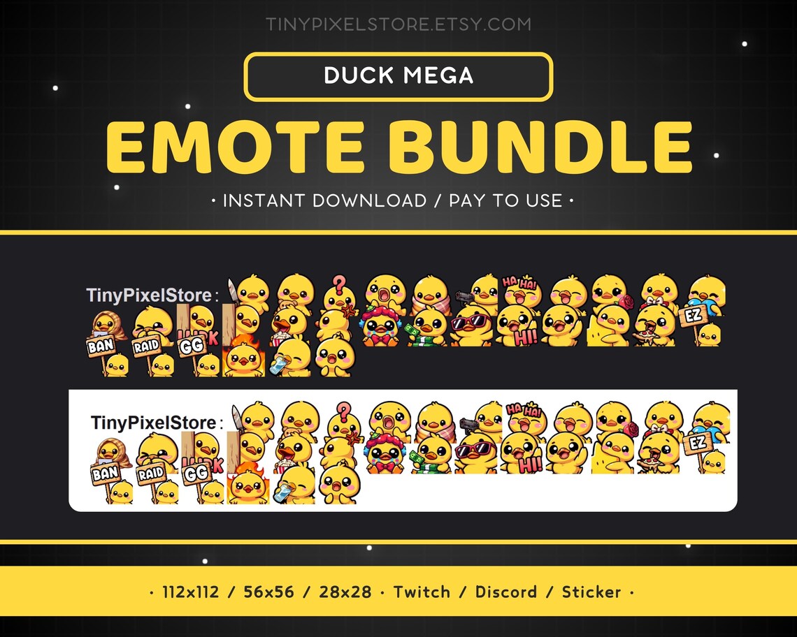 Duck Twitch Emote Mega Bundle 25x - Duck Pack Discord Emote, Cute ...
