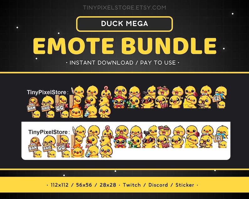 Duck Twitch Emote Mega Bundle 25x - Duck Pack Discord Emote, Cute ...