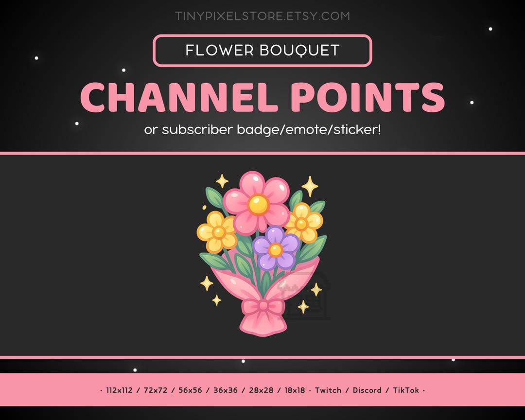Flower Bouquet Twitch Channel Point Icon, Sub Badge, Emote - Cute ...