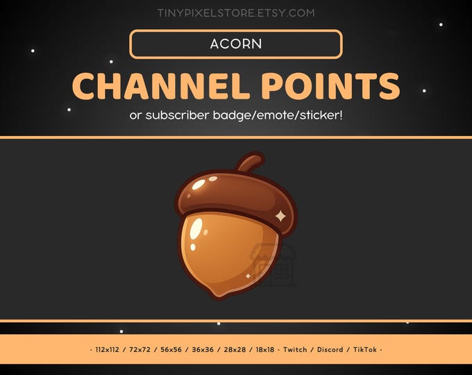 Kawaii You're Nuts Acorn Twitch + Discord Emote | Channel Points ...