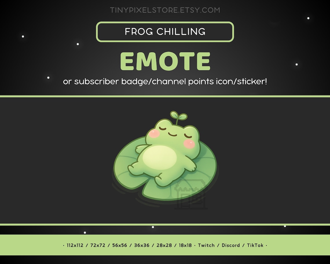 Lilypad Frog Twitch Emote - Frog Channel Point Icon, Sub Badge, Discord ...