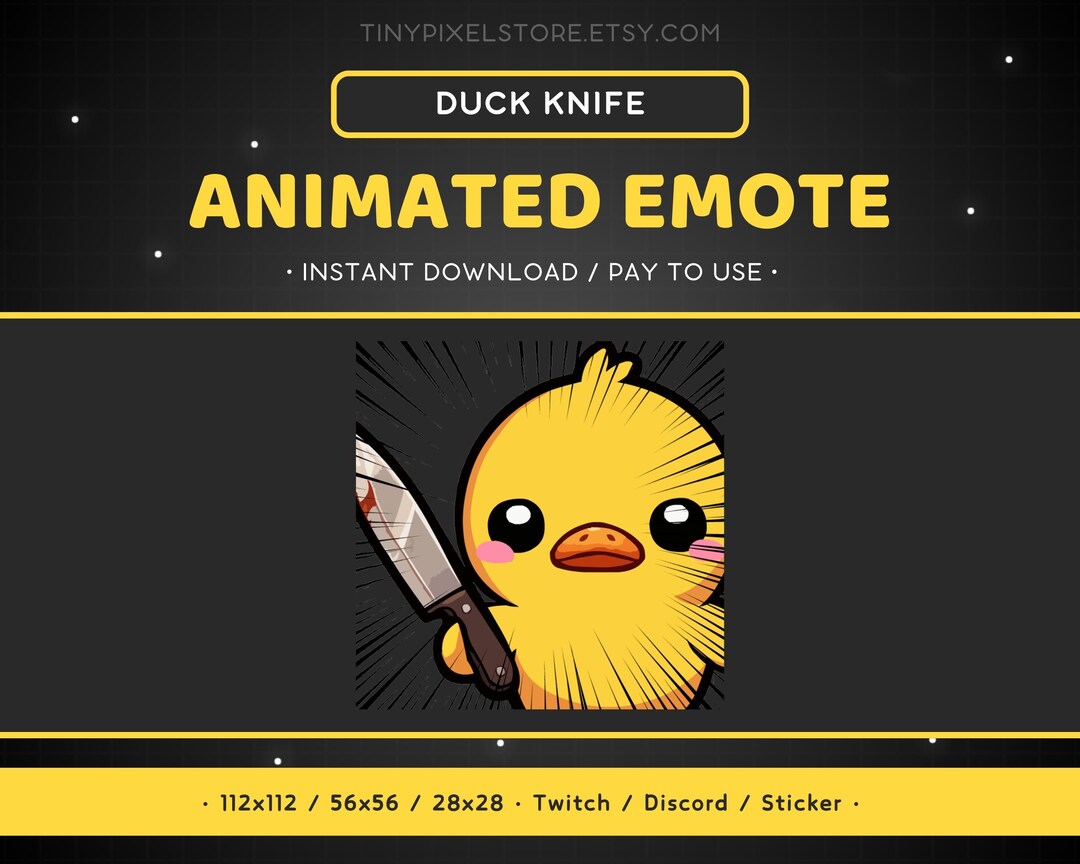 Duck Knife Animated Emote – Funny Animal Emoji GIF for Twitch, Discord ...