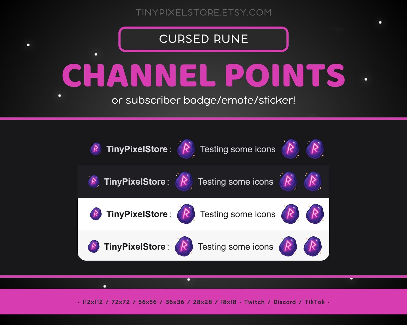 Cursed Rune Twitch Channel Point Icon, Sub Badge, Emote - Rune Discord ...