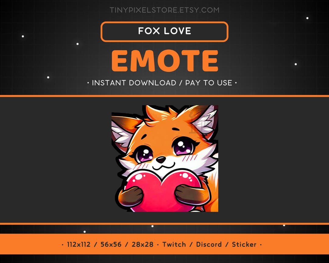 Fox Love Heart Emote - Fox Heart Discord Emote, Streaming Assets ...