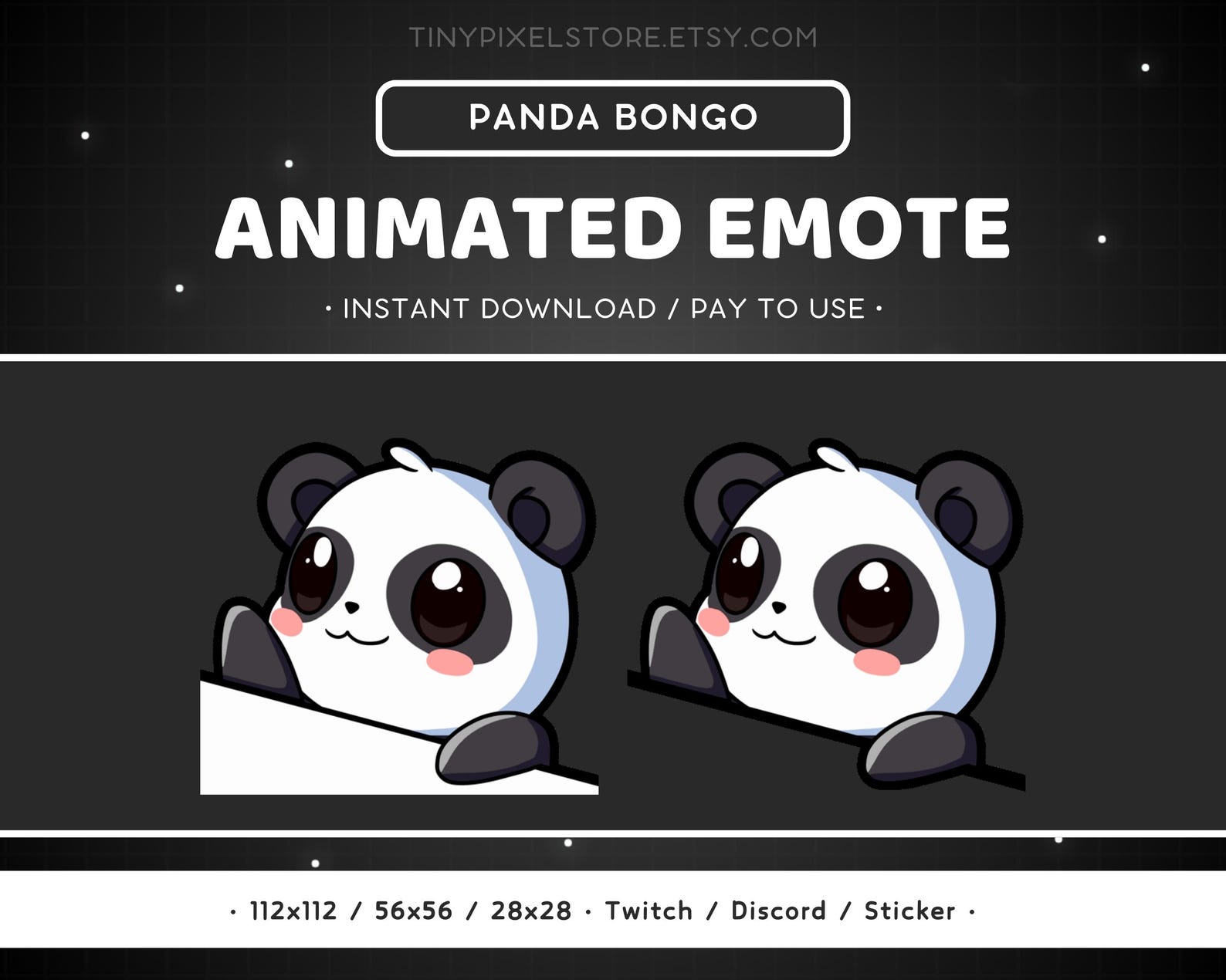 ANIMATED Panda Bongo Cat Twitch Emote - Cute Panda, Bear, Animal ...