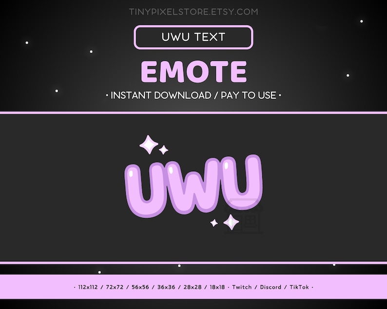 UWU Twitch Emote Reaction Text - Purple Pastel Text Discord Emote ...