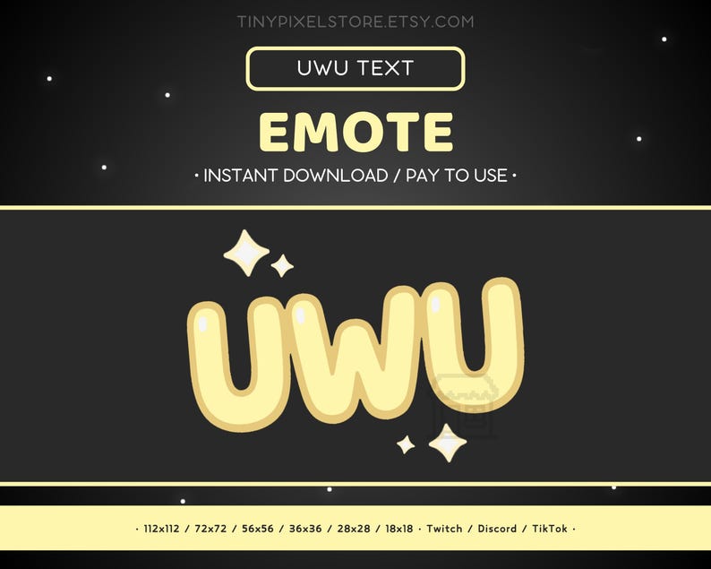 UWU Twitch Emote Reaction Text - Yellow Pastel Text Discord Emote ...