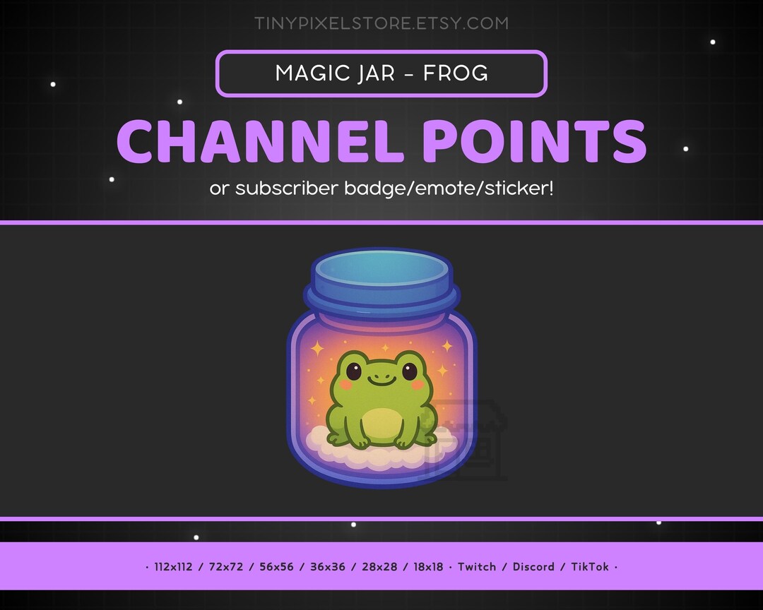 Cute Frog Twitch Channel Point Icon - Sub Badge, Emote, Magical Jar ...