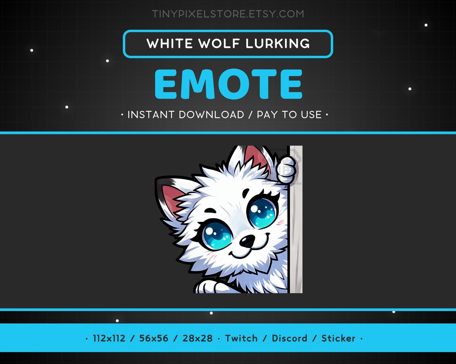 White Wolf Lurk Emote – Arctic Fox Twitch/discord (digital Download) - Etsy