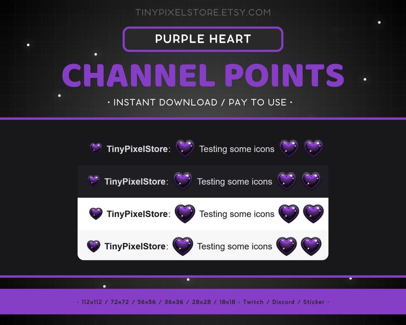 Purple Heart Twitch Channel Point Icon, Sub Badge, Emote - Heart ...