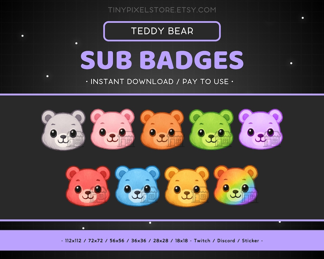 Bear Twitch Sub Badge, Emote, Bit, Discord, Channel Point Icon - Etsy
