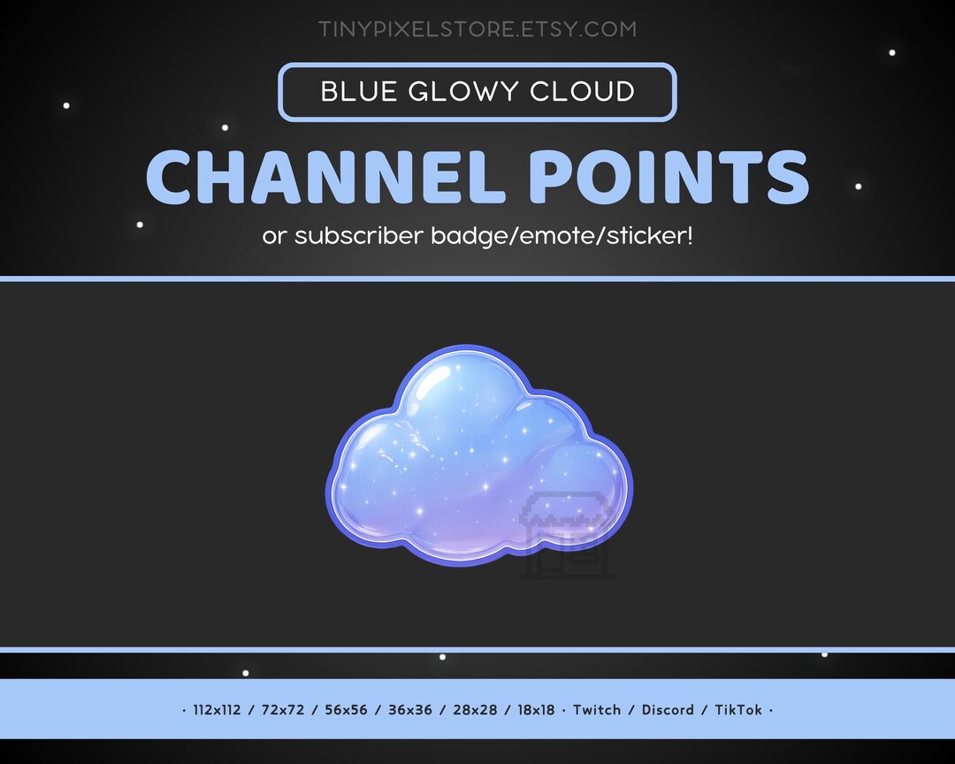 Cloud Twitch Channel Point Icon, Emote - Bit Badge, Discord, Sub Badge ...