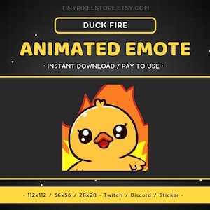 Animated Duck Fire Emote – Funny Twitch Discord Emoji - Etsy