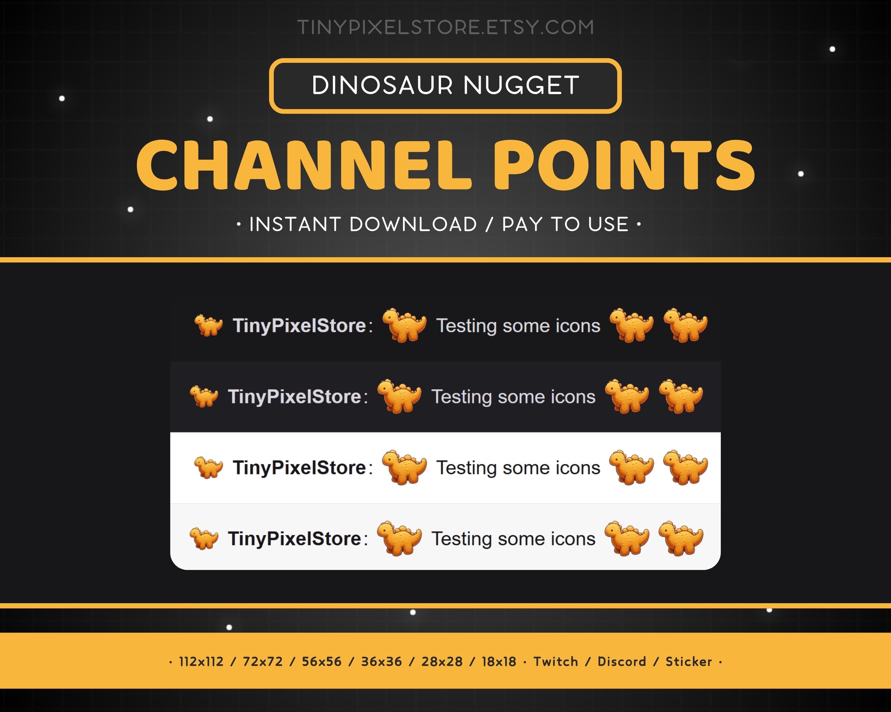 Dinosaur Nugget Twitch Channel Point Icon, Sub Badge, Emote - Dino ...