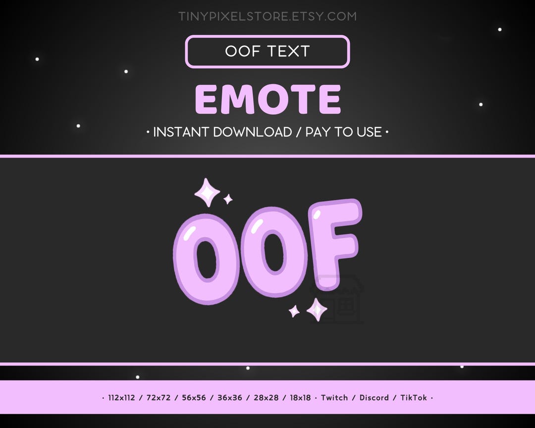 OOF Twitch Emote – Purple Pastel Reaction Text (digital Download) - Etsy