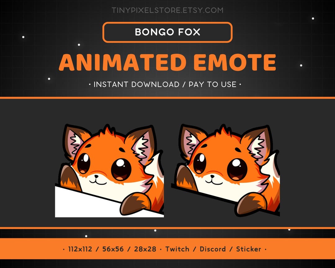 ANIMATED Fox Bongo Cat Twitch Emote - Fox Emote, Cute, Animal, Kawaii ...